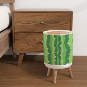 Trash Can with Lid cactus pattern texture mexican saguaro tile plant seamless close up Garbage Can Round Waste Bin Press Cover Dog Proof Wastebasket for Kitchen Bathroom Living Room Nursery 1.8gal