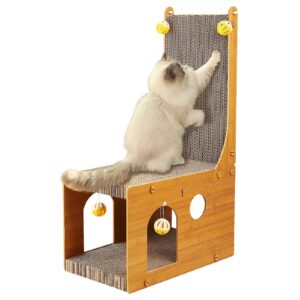 yemoo ​cat scratcher, cat scratching board, l shaped vertical cat scratcher for wall and couch protection, cat scratching board with 4 cat ball toys for indoor cats