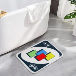 UNO Card Bathroom Rug, Character Rugs 2x3 Non Slip Washable Bedroom Rug, Cool Rugs for Living Room Funny Trippy Rugs for Bedroom Fun Unique Absorbent Rugs for Bathroom Shower Bedroom Floor Decor