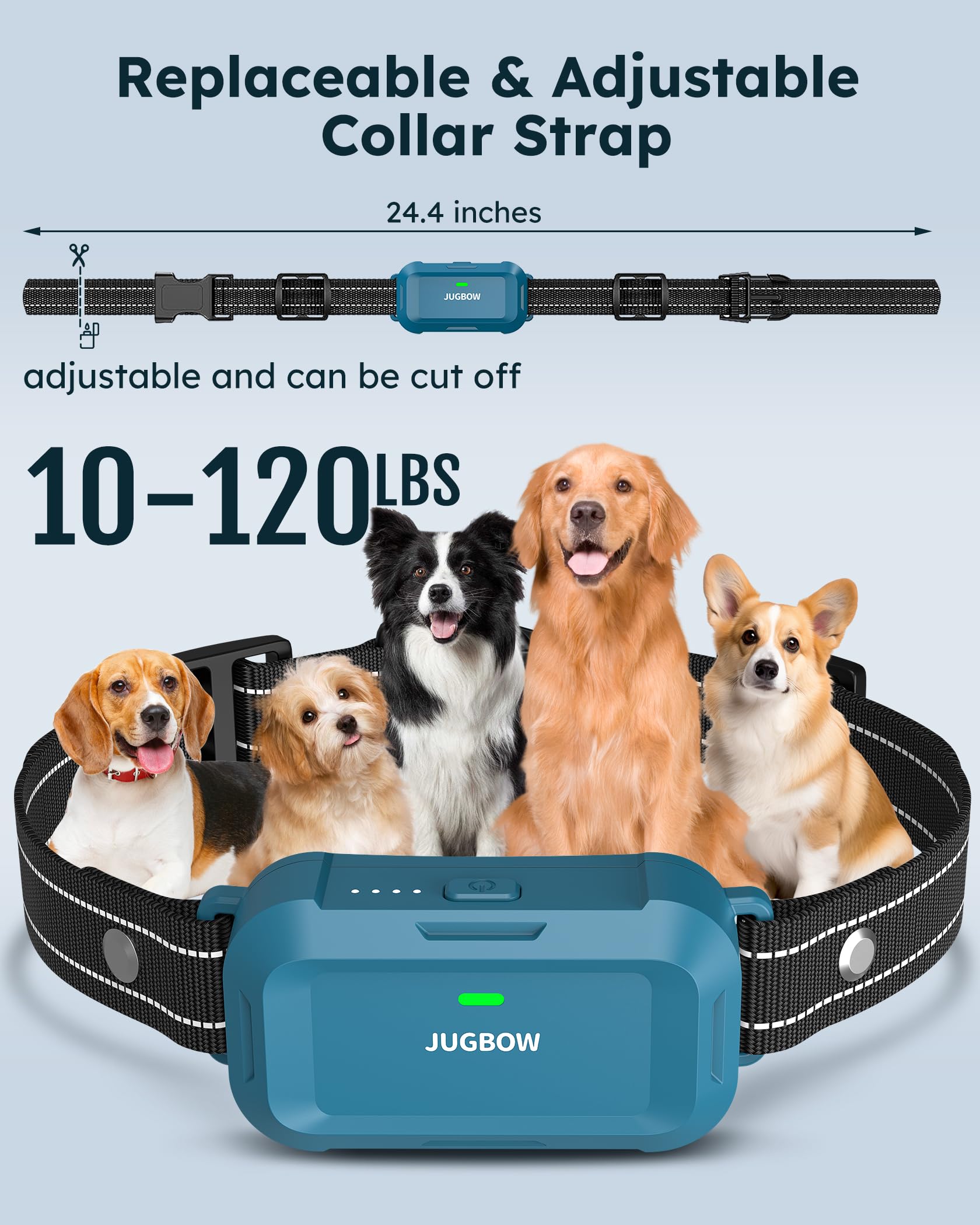 Jugbow Dog Shock Collar 2 Dogs - 4200FT Dog Training Collar with Remote, IPX8 Waterproof E Collar for Dogs Training Rechargeable Collars for Large Medium Small Dogs (10-120lbs)