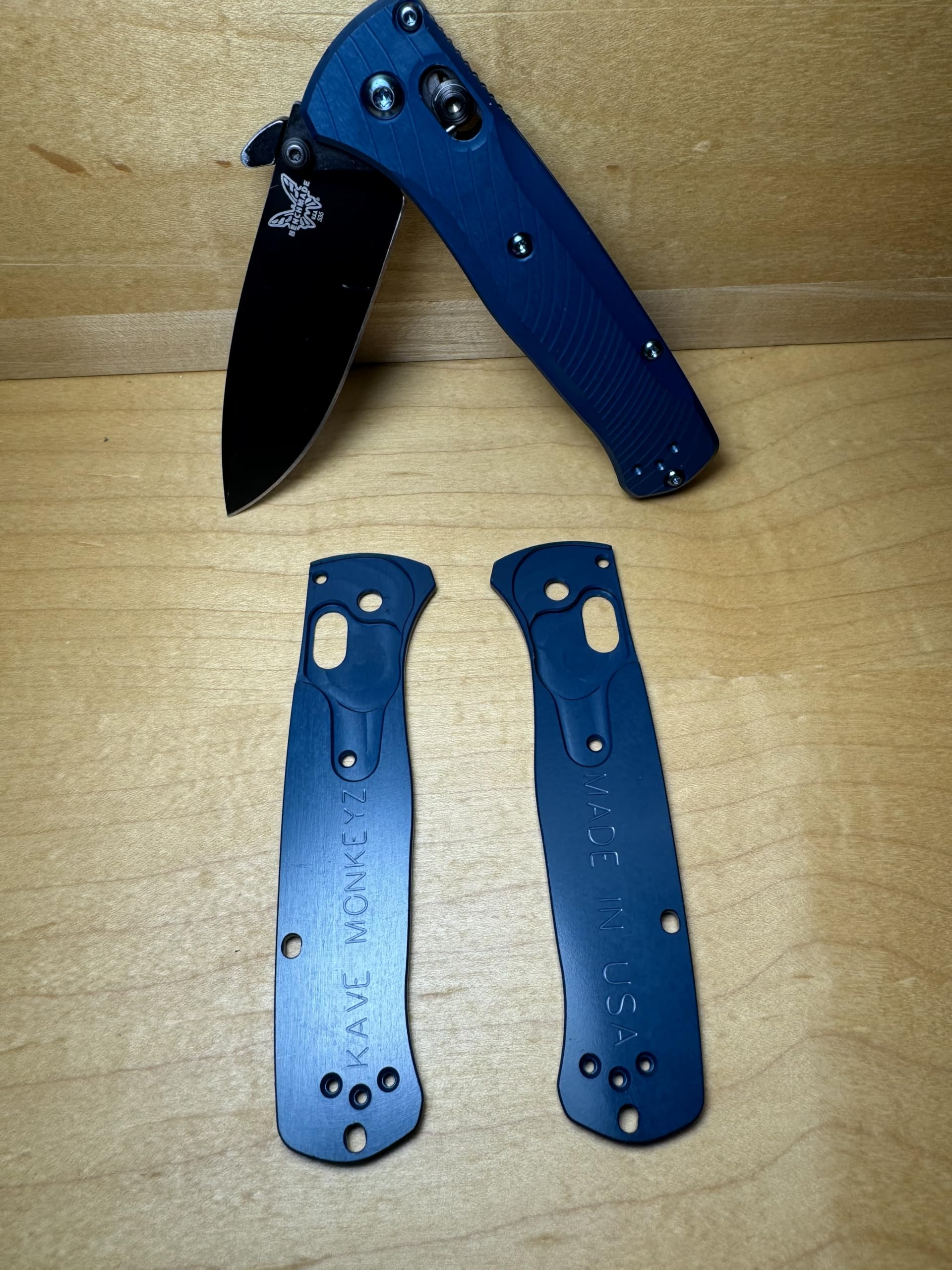 Generic Midnight Lagoon Blue, Billet Aluminum, Full Size Bugout, Topography side Scales, Gift for dad, Everyday Carry Knife Scales