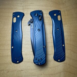 Generic Midnight Lagoon Blue, Billet Aluminum, Full Size Bugout, Topography side Scales, Gift for dad, Everyday Carry Knife Scales