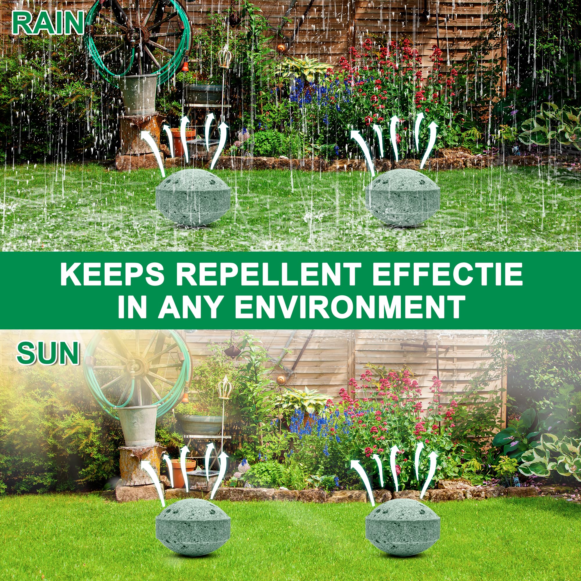 Generic Snake Repellent for Yard - 24pack Natural Snake away Ball for Garden, Patio, Camping, Fishing, Dark Green