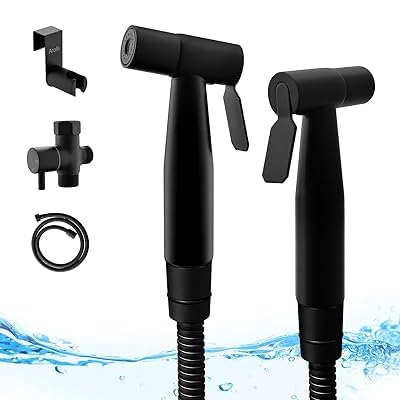 Generic Bidet Sprayer for Toilet, Handheld Toilet Bidet Sprayer for Toilet Adjustable Water Pressure Control Bidets Attachment for Toilet, Toilet Sprayer with Bidet Hose for Feminine Wash (Black)