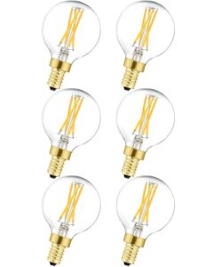 duoled e12 g16.5 light bulb 6w equal 60 watt soft white 3000k ac120v e12 candelabra bulb 60 watt for chandeliers,ceiling fan,vanity globe e12 light bulb 6pack (6w=60w soft white 3000k e12)