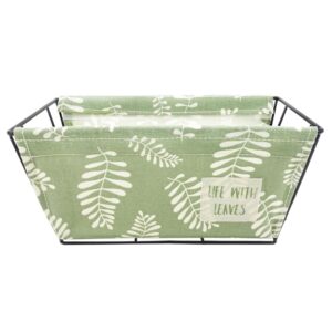 aipoke epoch canvas storage basket metal holder desk table organizer home decor, mimosa pudica