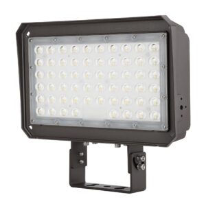 xbuyee 150w led flood light with dusk-to-dawn photocell, 130lm/w 5000k daylight 100-277v ip65 waterproof, 150w-100w-75w adjustable, led parking lot light with trunnion mount, etl