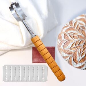 LGDNNYYY Hand Crafted Bread Lame, Bread Scoring Tool/Bread Knives, Lame Bread Tool Sets for Sourdough Scoring Tool, Sourdough Bread Baking Supplies with 10 Blades Replacement