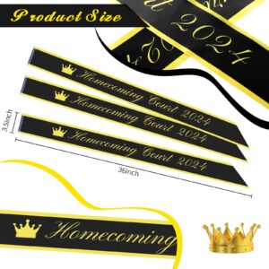 Lasnten 12 Packs Homecoming Court 2024 Sash 72 Inches x 4 Inches Satin Homecoming Sash Bulk for Pageants High School Party Dance Graduation Queen Accessories(Black)