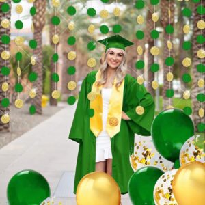 Graduation Party Decorations Green Gold 2024/Green Gold Graduation Decorations/Glitter Gold Green Birthday Party Decorations/St. Patrick’s Day Decorations/2pcs Paper Circle Garlands