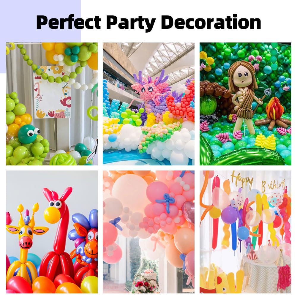 260Q Long Balloons, 100 PCS Clear Twisting Animal Balloons Magic Balloons Clear Long Skinny Latex Balloons Clown Balloon Long Balloon Animals Shape for Birthday Weddings Party Decoration Balloon