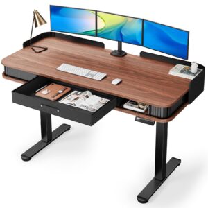 marsail electric standing desk whole-piece desktop 55 x 28 inches height adjustable desk with 3 drawers home office table with 3 memory preset