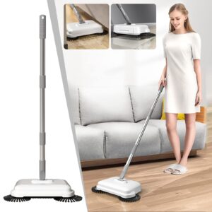 vacuum cleaner hand push, wireless vacuum cleaner, non-electric vacuum cleaner, save effort hand push sweeper for sweeping no need bend over, 360 range of motion, dry sweep&wet drag 2 in 1