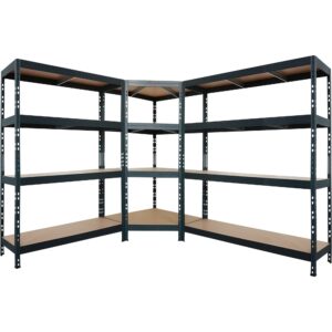 ar shelving 2400-lb. capacity, 71in.h x 60in.w x 18in.d rivet shelving unit, or assemble as 2 benches, ea. 35 1/2in.h x 120in.l x 18in.d, matte dark gray, model# garage 60/18 600 lbs.