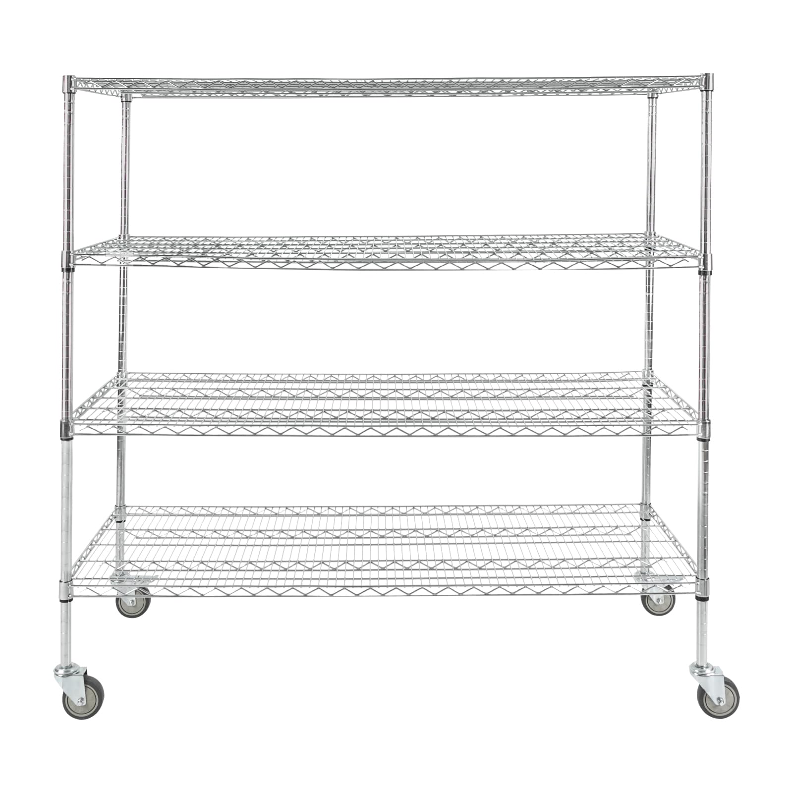 Adjustable Storage Shelves with Wheels, Wire Shelving Unit with Wheels, Metal Shelves for Storage, Pantry Shelves for Kitchen, 4 Tier Metal Shelving, Storage Rack Load 1760LBS, 60" L x 24" W x 58" H