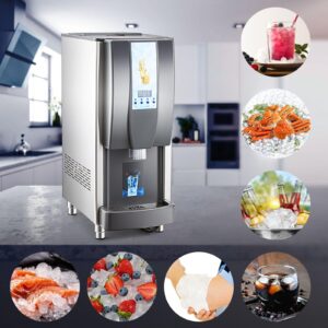 LOJOK Commercial Ice Maker Countertop, 12 Cubes Ready in 4 Mins, 175lbs in 24Hrs, Intelligent Sensing Ice Machine with RO Fiber Membrane Filter, 132lbs Nugget Ice Maker for Home, Kitchen, Office