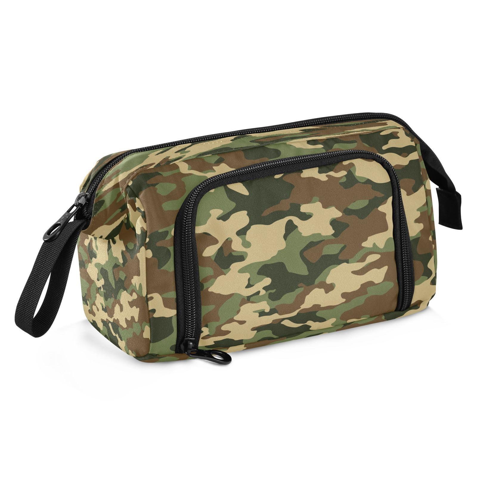 DEHOZO Portable Pencil Case Pen Bag with Zipper, Military Camo Camouflage Large Pencil Pouch Pen Case Stationery Bag for Office School Student, Multifunctional Pen Box for Girl Boy Men Women