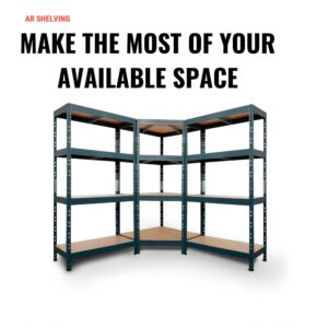 AR Shelving 2400-Lb. Capacity, 71in.H x 60in.W x 18in.D Rivet Shelving Unit, Or Assemble as 2 Benches, Ea. 35 1/2in.H x 120in.L x 18in.D, Matte Dark Gray, Model# Garage 60/18 600 Lbs.