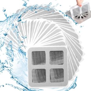 disposable floor drain hair catcher stickers, 4 inch, pack of 10, shower drain mesh stickers for bathroom, laundry, bathtub, kitchen sink