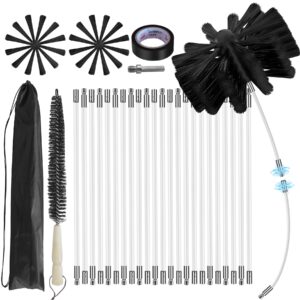 mosxoed 30feet chimney sweep kit,dryer vent cleaner kit, chimney sweep&chimney cleaning kit, rotary chimney cleaning system for flue/fireplace/sewage pipe/fume hood with 23 nylon flexible rods