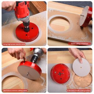 6 Inch Hole Saw - 152mm HSS Bi-Metal Hole Cutter for Different Project with Smooth and Flat Drilling Edge, Fast Chip Removal, Handy Hole Saw Kit Set for Cornhole Boards,Bean Bags Games,Recessed Lights