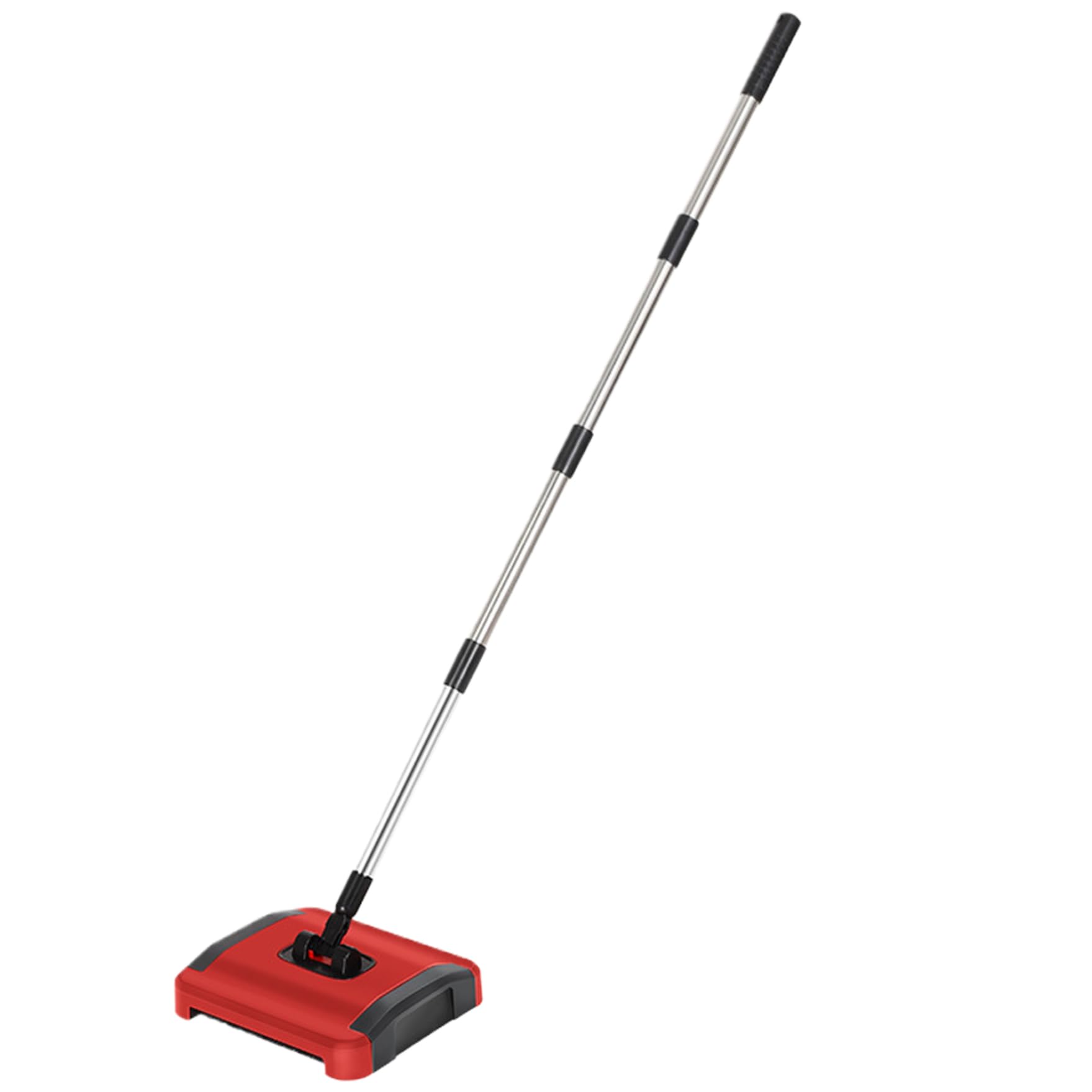 Carpet Sweeper Manual 3 Rolling Brushes Floor Sweeper Carpet Brush with Wheels and Large Waste Bin 43inch Detachable Carpet Cleaner for Pet Hair Dust Debris Carpet Brush Carpet Sweeper Manual Flo