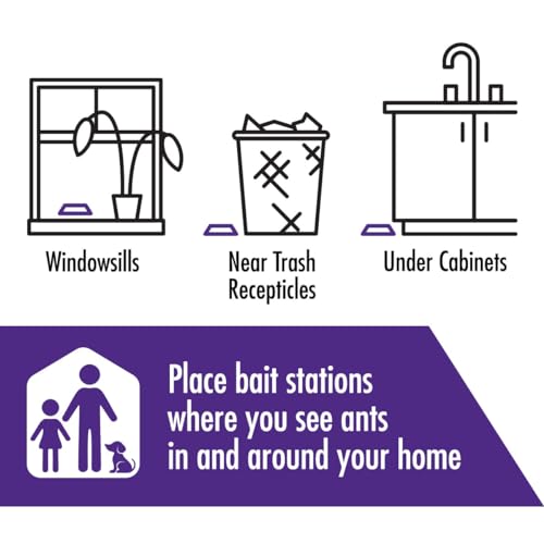 STEM Liquid Ant Baits, Kills The Queen and Colony, for Indoor Use, 12 Spill Proof Bait Stations