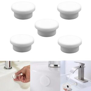 5pcs sink overflow ring,bathroom silicone wash basin overflow ring kitchen sink washbasin drain seal stopper bathtub drain cap plug accessories