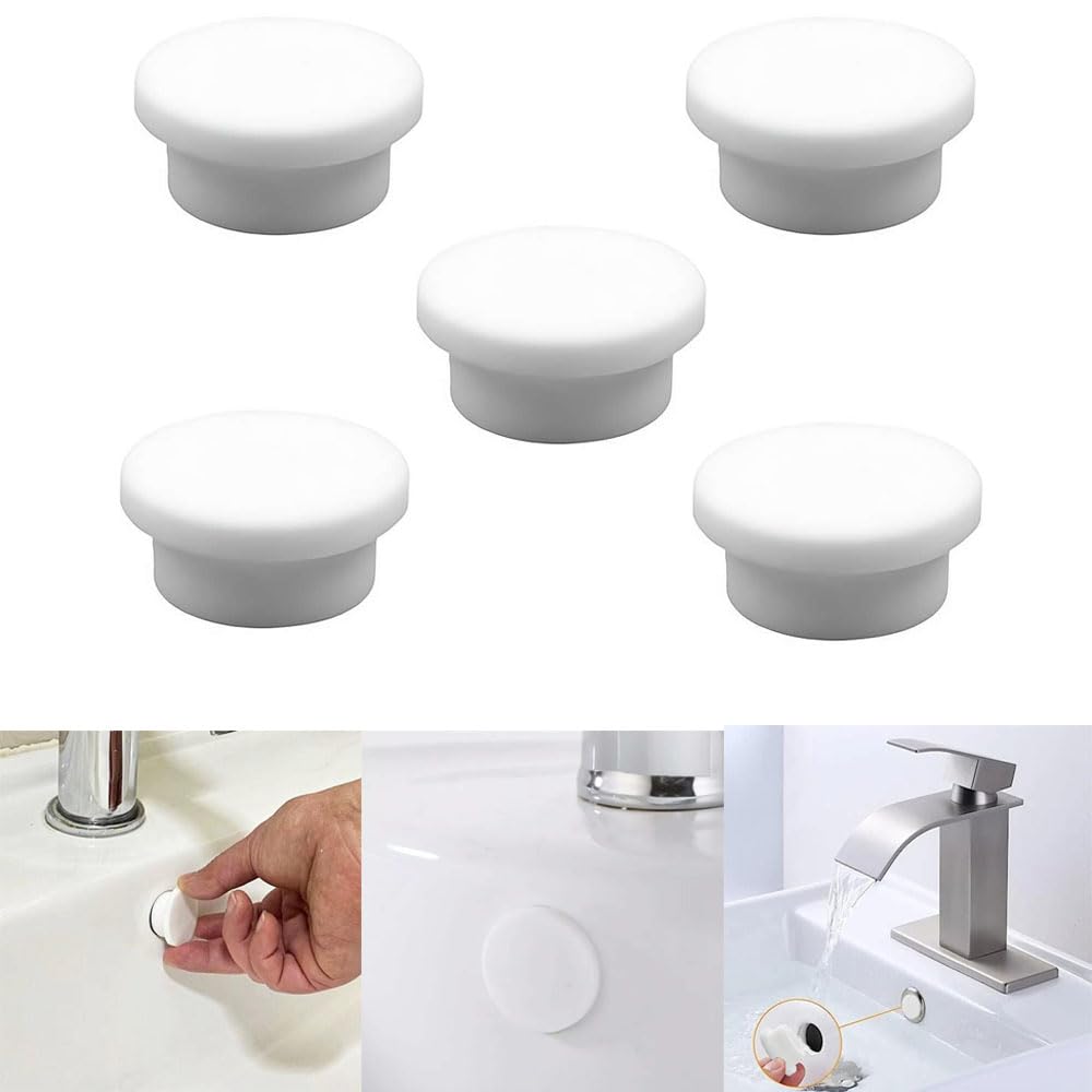 5Pcs Sink Overflow Ring,Bathroom Silicone Wash Basin Overflow Ring Kitchen Sink Washbasin Drain Seal Stopper Bathtub Drain Cap Plug Accessories