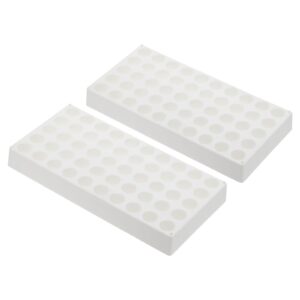 patikil vial rack for 4ml autosampler vials, 2 pack vial tray holder 50-well stackable test tube rack vial holder for microcentrifuge tubes, white