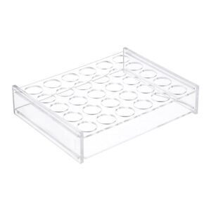 patikil 30 holes test tube rack, 22.5mm round hole acrylic test tube holder stand suitable for 2ml, 3ml test tube for laboratory centrifugal tube scientific experiments, clear