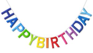 pre-strung happy birthday banner no diy happy birthday sign reusable personalized birthday party banner birthday hanging decoration photo prop for kids women men girl boy (rainbow)