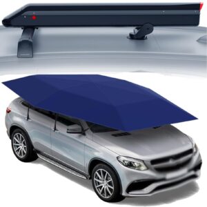 jjenxyyds fully-automatic carport,tent movable carport,folded portable automobile protection car umbrella canopy,for outdoor tent,remote control automatic,navyblue-4.9 * 2.3m