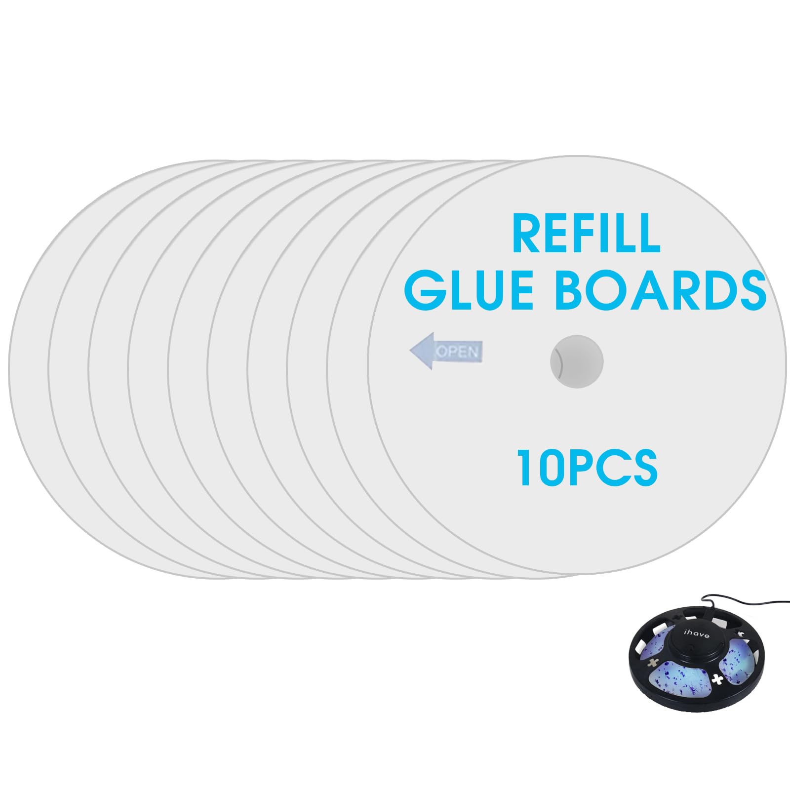 iHave Glue Board Refills for DC-9109, Indoor Bug Catcher Insect Traps Sticky Board Refills for Mosquito, Gnat, Moth, Roach, 10pcs