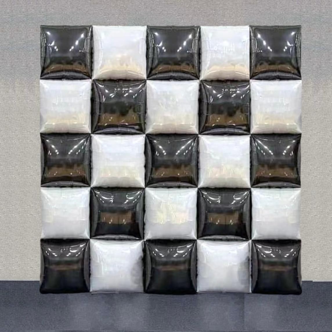 Orgnafey Black and White Checkered Mylar Square Foil Balloon Wall Tunnel Arch Metallic Double sided Flat Balloon Garland Kit Checkerboard Racing Themed Celebration Party Supply Backdrop Decorations