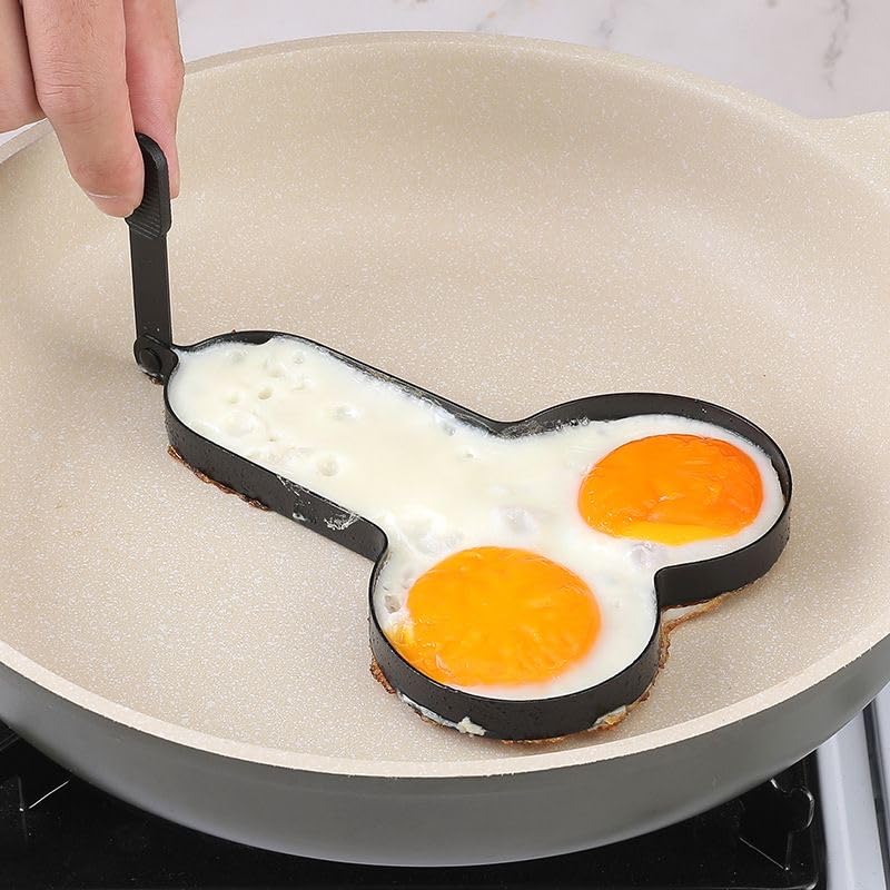 3 Pcs Funny Egg Ring for Frying Eggs, Stainless Steel Non-Stick Egg Fryer Mold Cooker Circles for Cooking, Egg Poacher Kitchen Gadgets, Egg Shaper Pancake Mold, Naughty Gag Gifts Adult Men Women