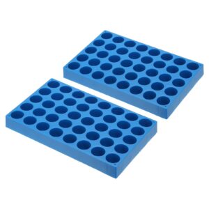 patikil vial rack for 20ml autosampler vials, 2 pack vial tray holder 40-well stackable test tube rack vial holder for microcentrifuge tubes, blue