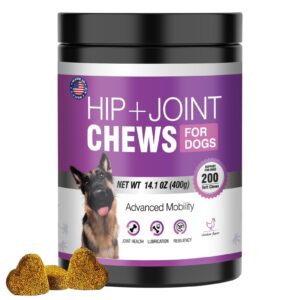 glucosamine for dogs 200pcs joint support supplement dog hip and joint chondroitin chews treats with msm hemp dog joint pain relief mobility supplements chicken flavor fit all large small medium breed