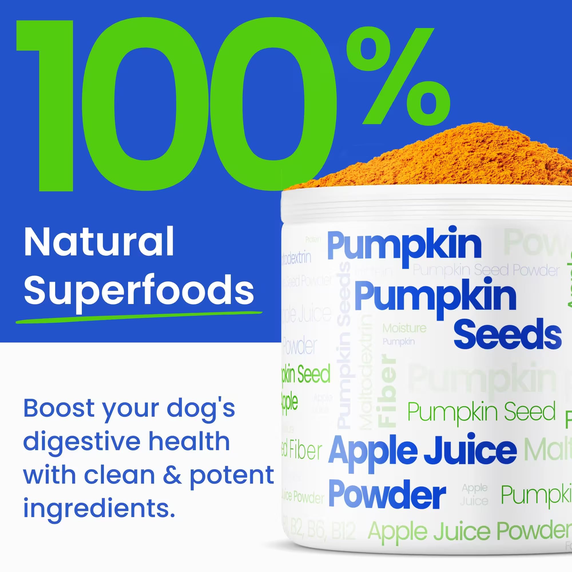 Pumpkin for Dogs - Apple, Pumpkin Seeds and Pumpkin Fruit - Fiber Supplement and Stool Softener - Diarrhea, Constipation, Upset Stomach, Food Sensitivity - Improve Digestion - 6oz Pumpkin Flavor