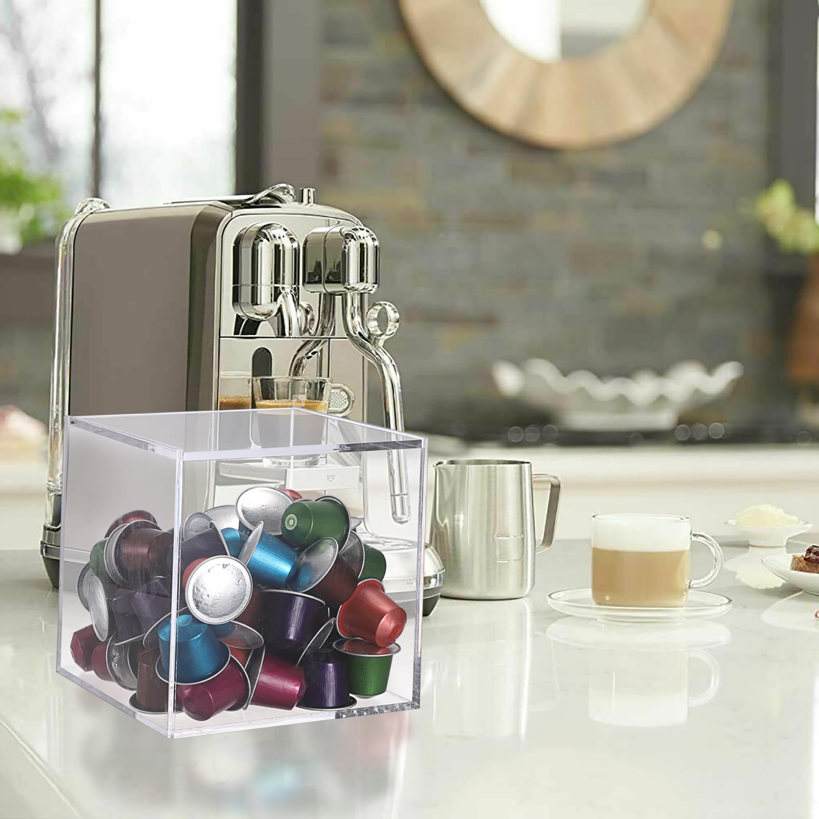 Sumnacon Laundry Pods Container Clear Laundry Containers for Organizing Sturdy Dryer Ball Holder with Lid Acrylic Storage Containers Pratical Dishwasher Pods Container for Laundry Room,Coffee,Office