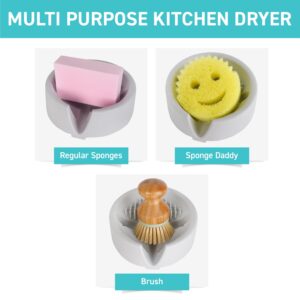 Tributary Brands Large Kitchen Sponge Holder Compatible with Scrub Daddy Sponge - Silicone Sponge Holder That Drains into Your Sink - Fits Dish Brush, Dish Wand and Scrub Mommy