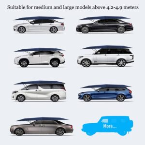 JJENXYYDS Fully-automatic Carport,Tent Movable Carport,Folded Portable Automobile Protection Car Umbrella Canopy,for Outdoor Tent,Remote Control Automatic,navyblue-4.9 * 2.3m