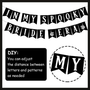 In My Spooky Bride Era Banner Halloween Bachelorette Banner Skeleton Bridal Shower Banner for Women Bride to Be Skull Wedding Engagement Bachelorette Party Decor Supplies