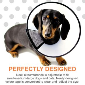 Adjustable Dog Elizabeth Pet Protective Cone Collar Latest Upgrade with Soft Edge Dog Neck Cone Recovery Cone Collar for Anti-Bite Lick, Surgery, or Wound Healing (Medium 14.2"- 16.5")