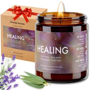 pitter patter lavender & eucalyptus scented jar candle, organic soy wax & pet safe, non toxic clean & 50 hours long burn, natural essential oil for aromatherapy, relaxation | 7.2 oz, healing