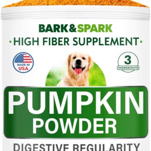 BARK&SPARK Pumpkin for Dogs - Apple, Pumpkin Seeds and Pumpkin Fruit - Fiber Supplement and Stool Softener - Diarrhea, Constipation, Upset Stomach, Food Sensitivity - Improve Digestion - 6oz Flavored