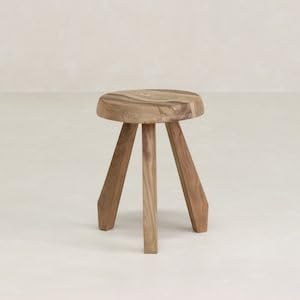 FHCKIG Milking Stool,stool,plant stand (Dark Teak Oil)