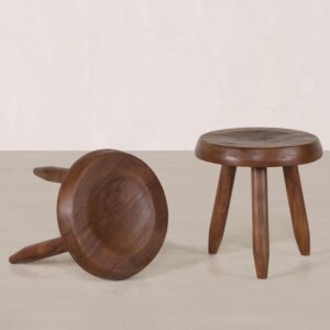 fhckig milking stool,stool,plant stand (dark teak oil)