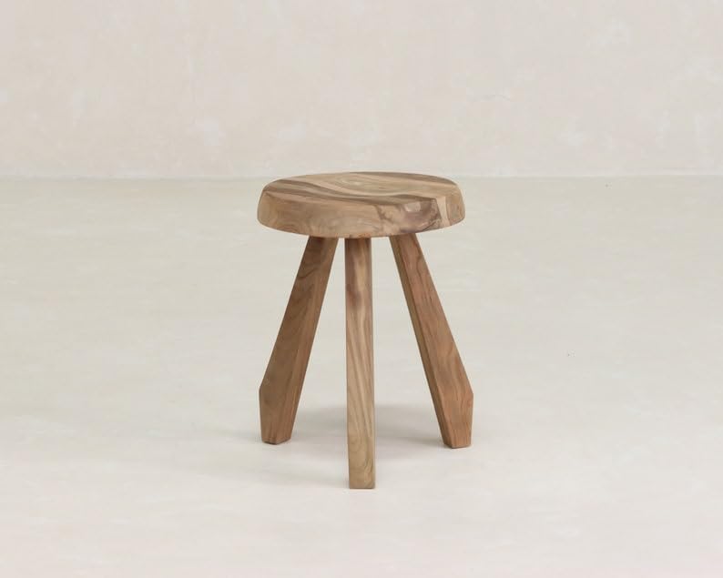 FHCKIG Milking Stool,stool,plant stand (Dark Teak Oil)