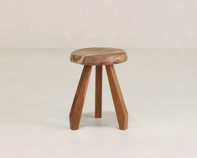 FHCKIG Milking Stool,stool,plant stand (Dark Teak Oil)